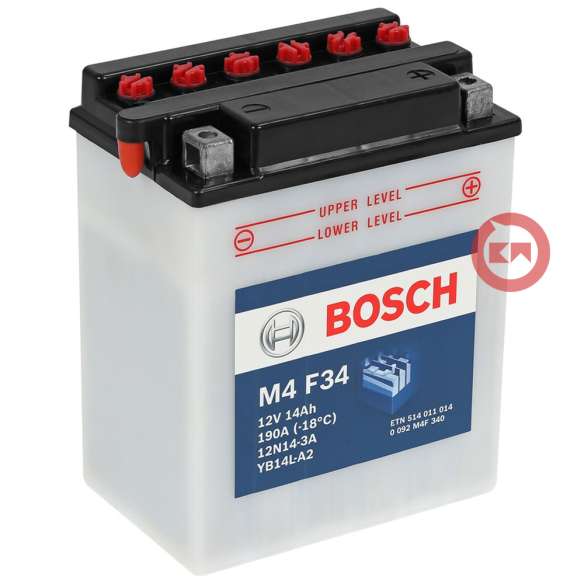 BATTERIA BOSCH M4 F34 12V 14AH yuasa YB14L-A2 SPUNTO 190A